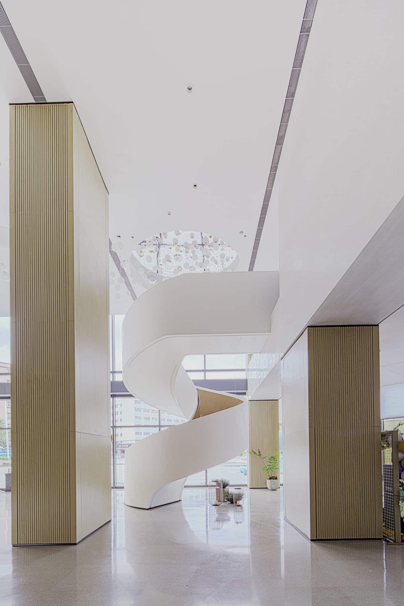 An artistically experiential showroom featuring modern minimalist ...